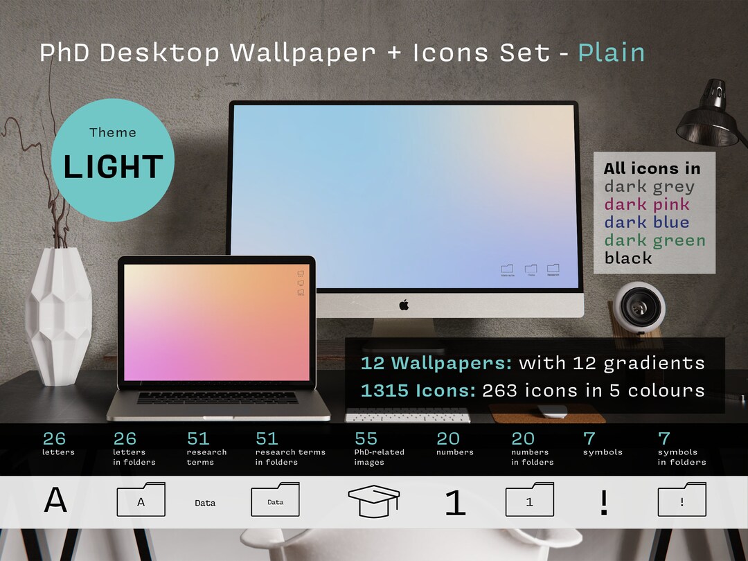 Phd Desktop Wallpaper Icon Set Light Theme 12 Gradient Wallpapers 1315 ...