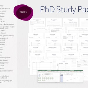Ultimate Phd Planner Pack: 64 Unique PDF Pages + 2 Excel Sheets to Plan ...