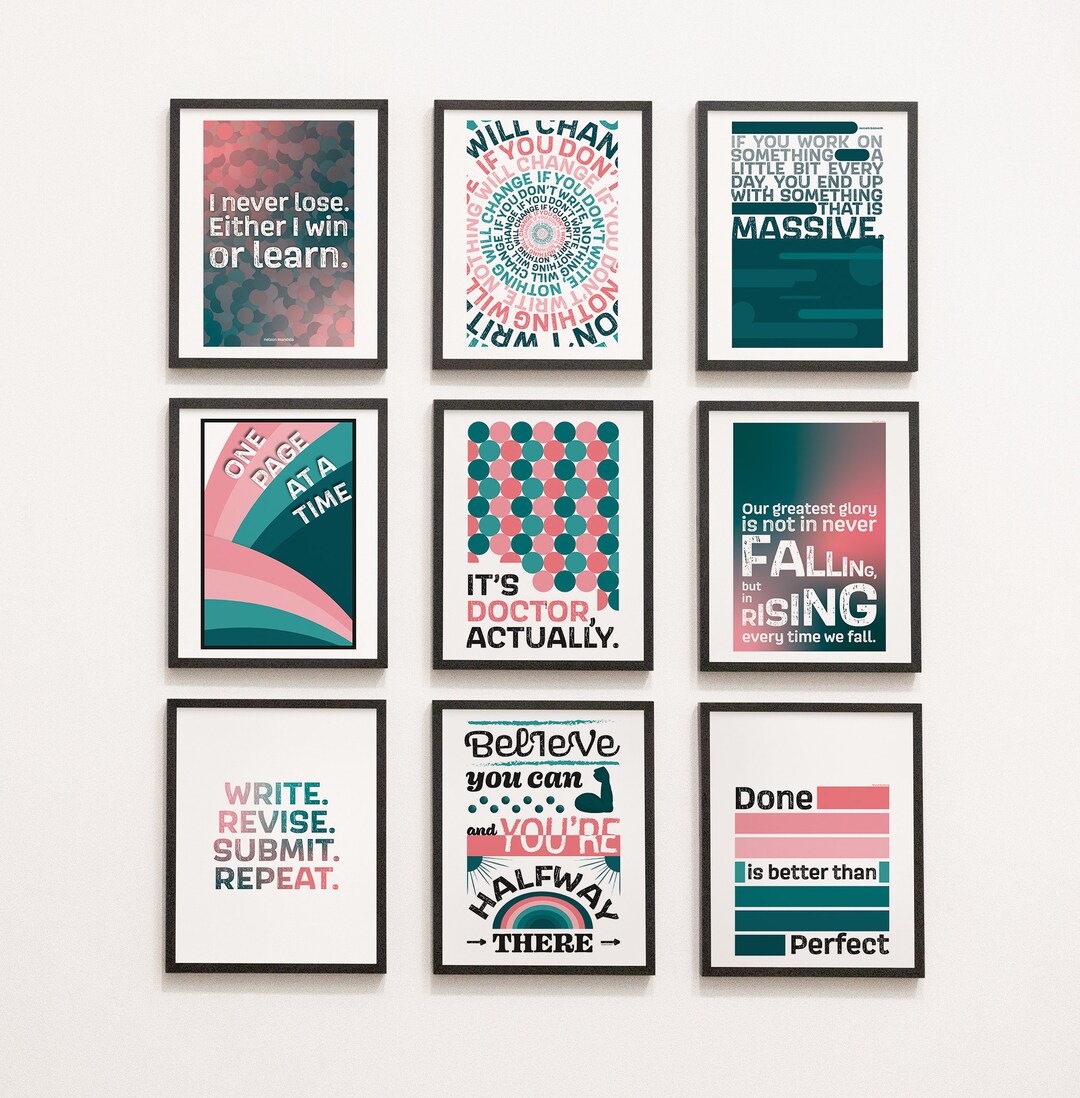 Phd Posters 9 Pack Digital Art Print - A4 & A3 - Etsy