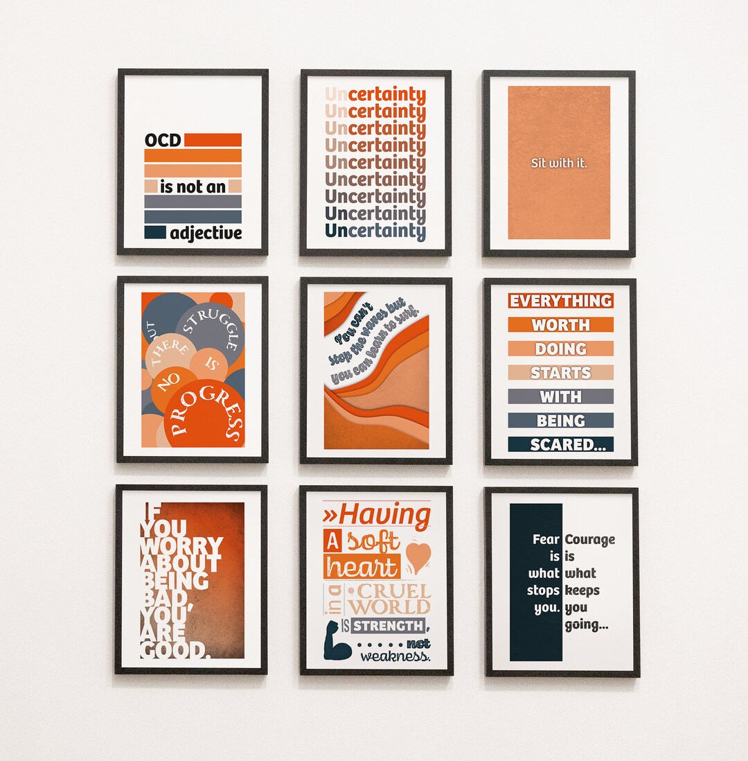 OCD Posters 9 Pack Digital Art Print A4 & A3 - Etsy