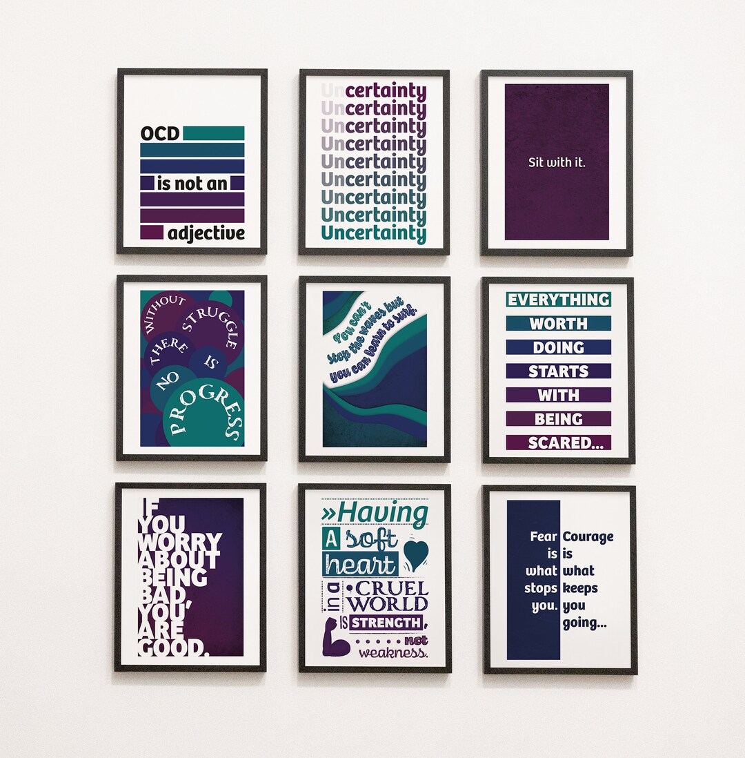 OCD Posters 9 Pack Digital Art Print A4 & A3 - Etsy
