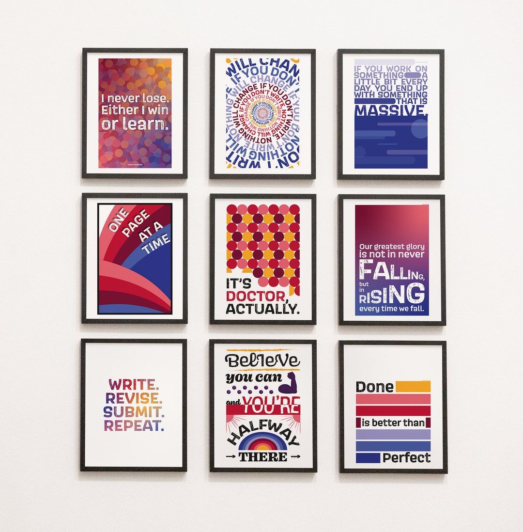 Phd Posters 9 Pack Digital Art Print - A4 & A3 - Etsy