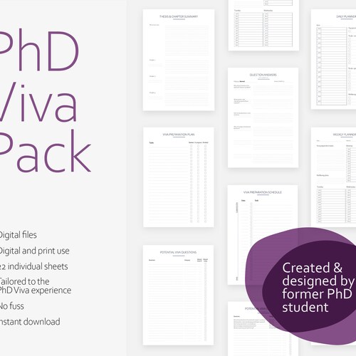 Phd Viva Pack: 22 Pdfs to Plan the Defence/viva of Your - Etsy