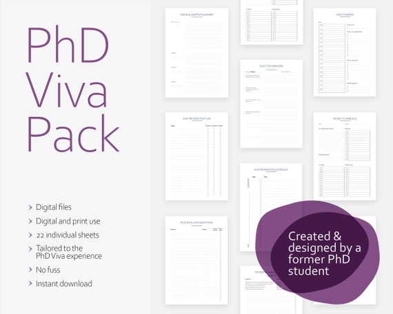 Phd Viva Pack: 22 Pdfs to Plan the Defence/viva of Your - Etsy