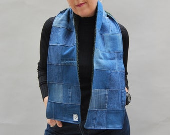 Denim Scarf - Etsy