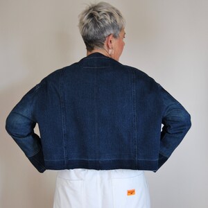 Denim Collarless Short Swing Jacket - Etsy