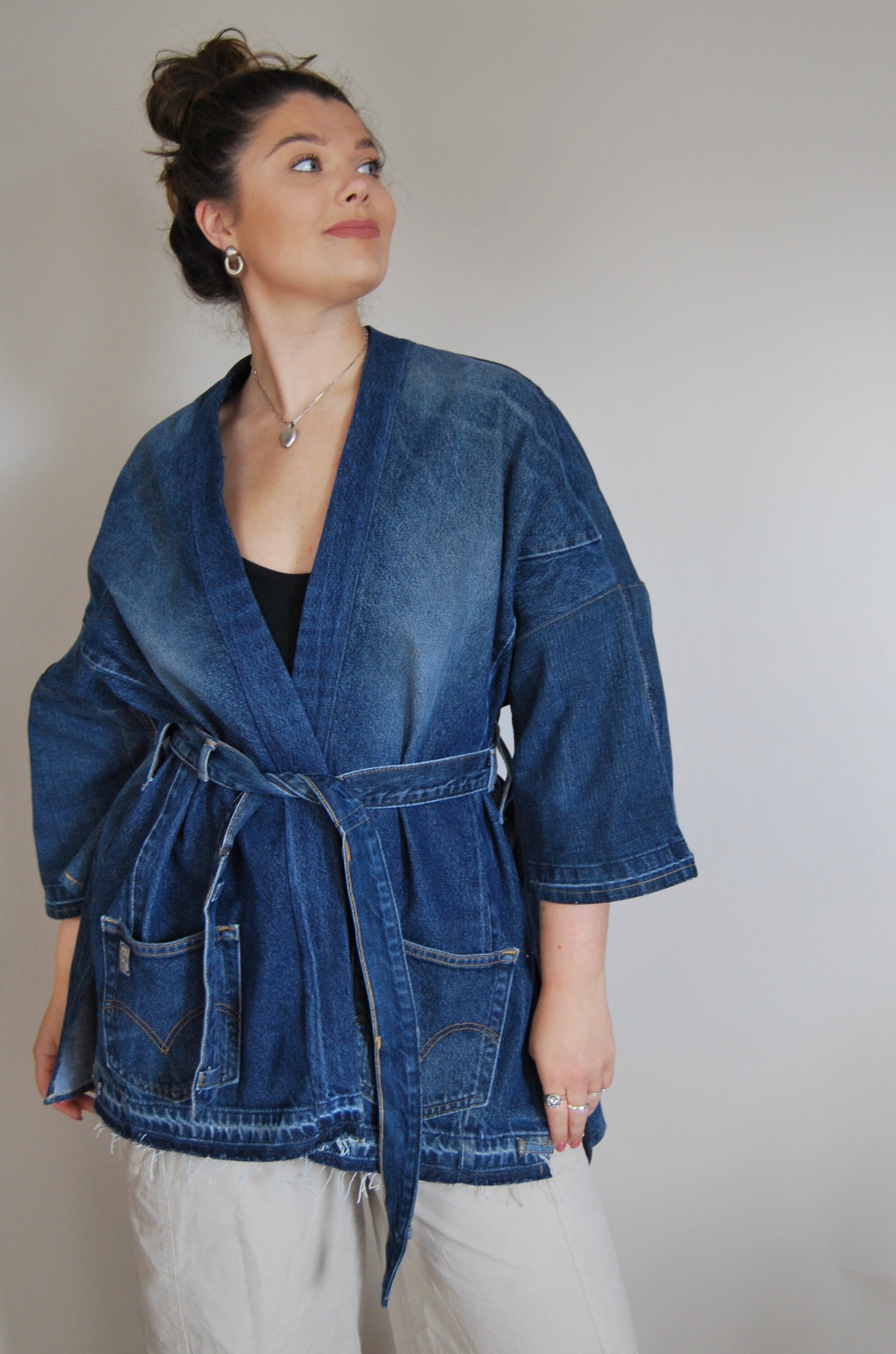 Recycled Denim Kimono Jacket - Etsy