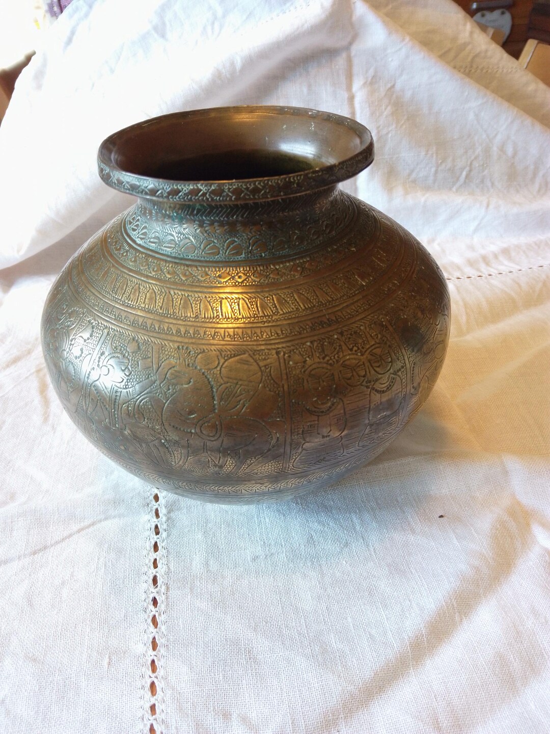 Hand Decorated Indian Brass Lota Water Pot - Etsy