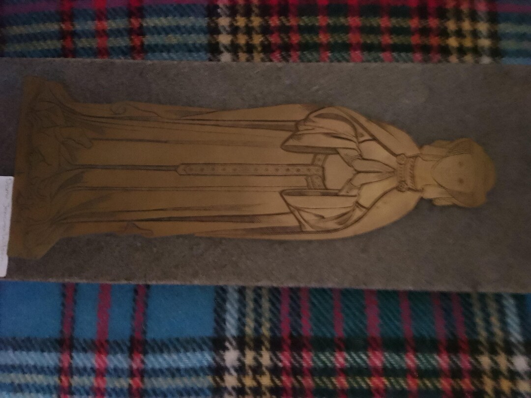 Brass Rubbing Plaque Mounted on a Pottery Back Depicting Dame Jemima ...