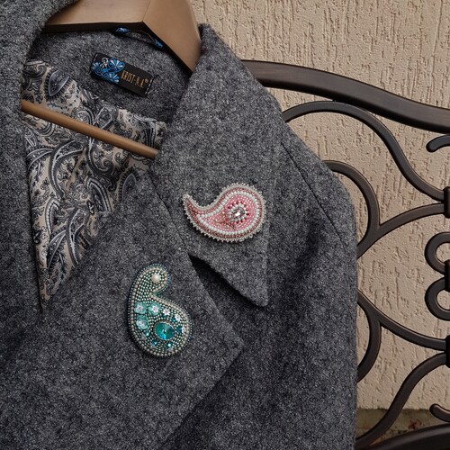 CrystalAndBeadBrooch - Etsy