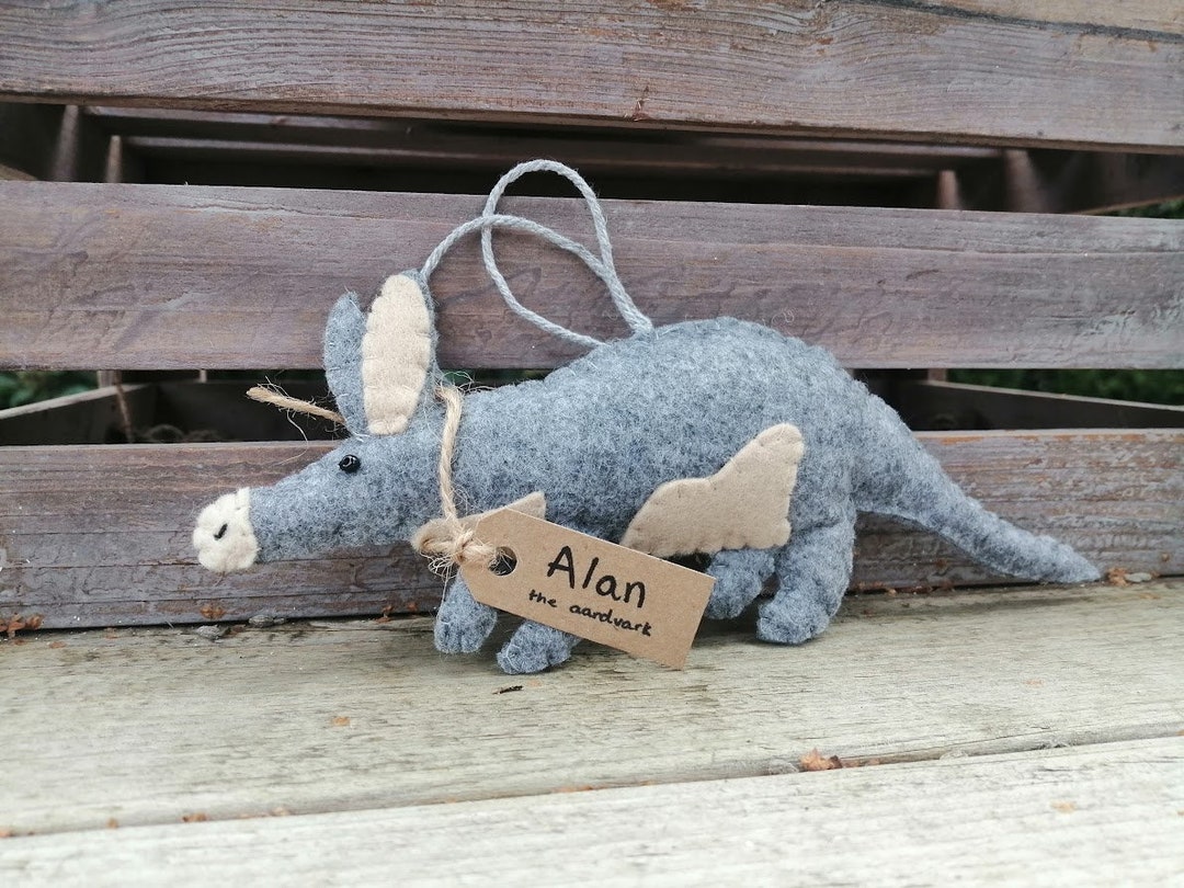 Alan the Aardvark Handmade Animal Decoration, Badge, Keyring ...