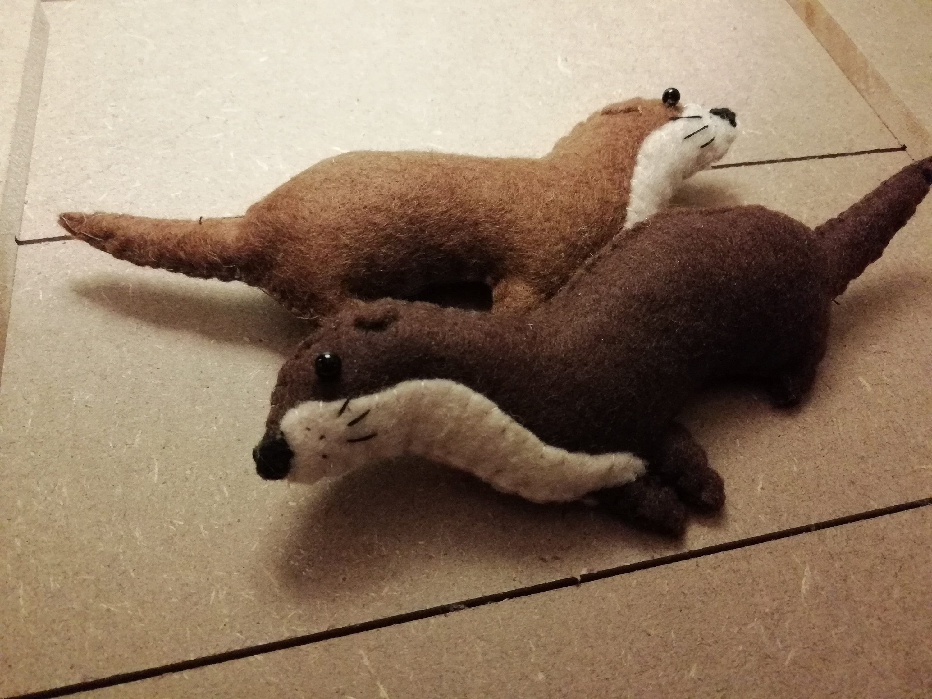 Pair of Felt Otters Ideal Gift for Anniversaries Weddings - Etsy UK