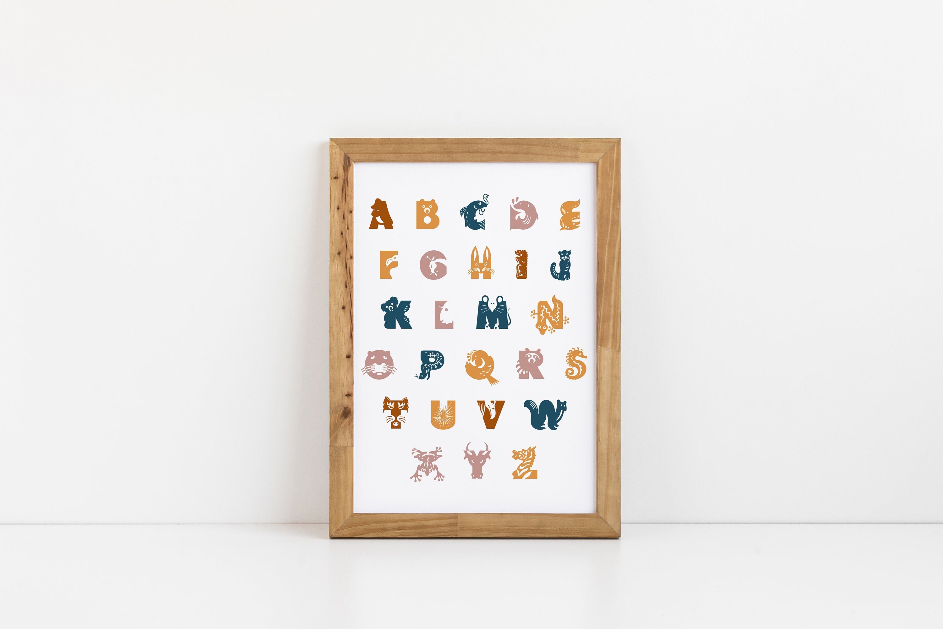 Alphabet Poster, Alphabet Print, ABC Wall Art, ABC Poster Chart ...