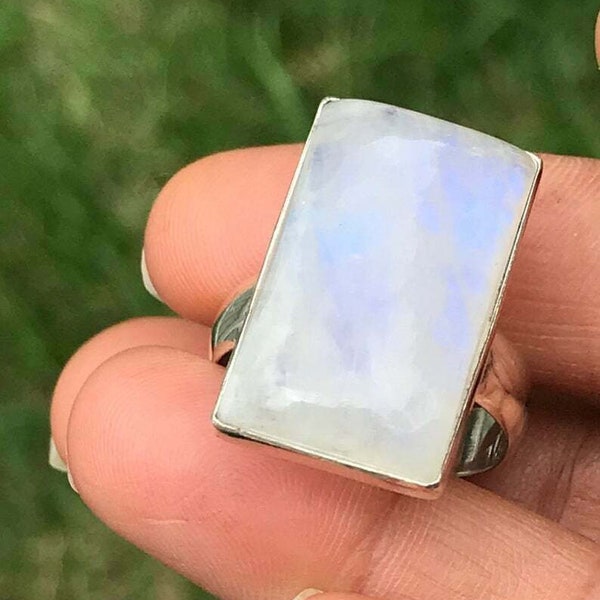 Large Moonstone Ring - Etsy