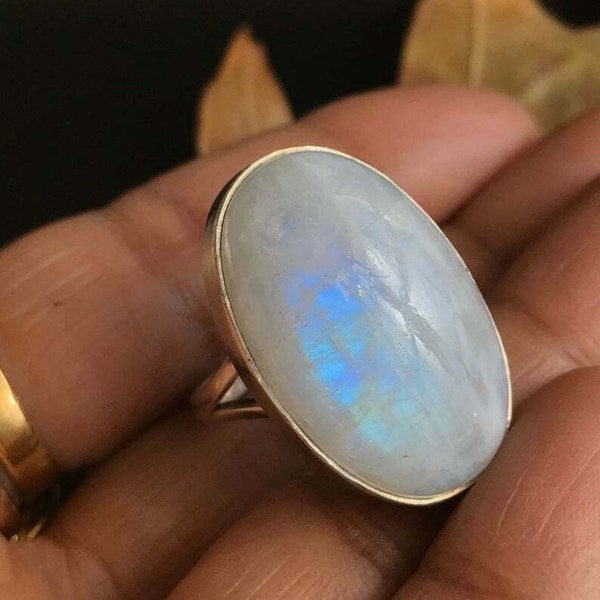 Large Moonstone Ring - Etsy