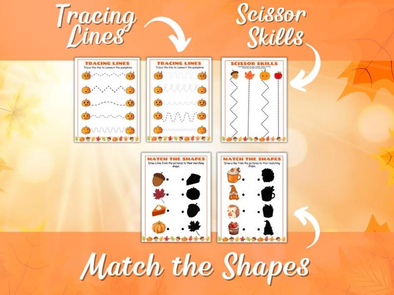 Kids Fall Activity Book – 60 Printable Autumn Worksheets & Coloring ...