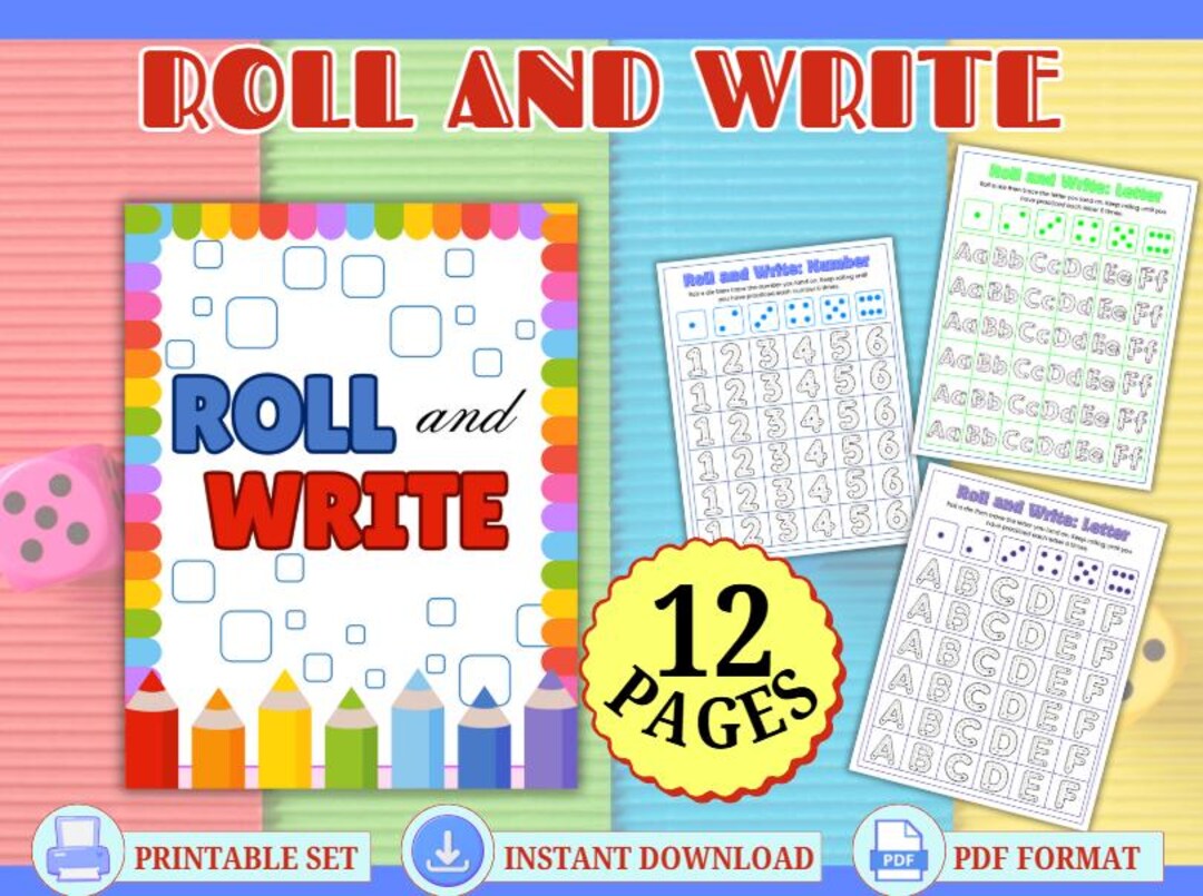 Dice Roll & Write Worksheets: Literacy Activities PDF (12 Pages) - Etsy