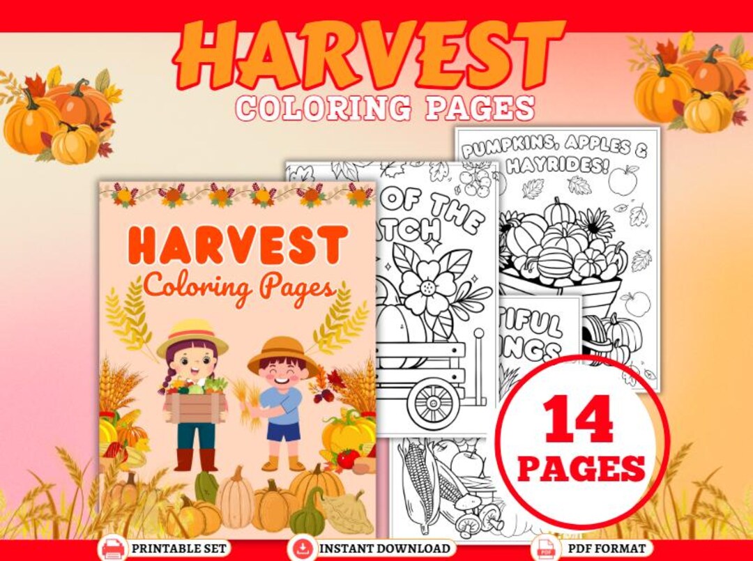 Harvest Coloring Pages | Fall Printable Activity Sheets for Kids (14 ...