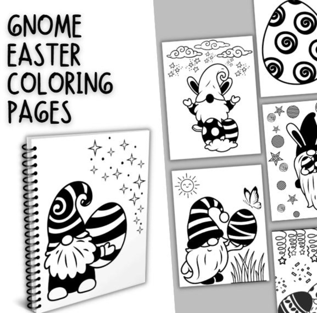 Gnome Easter Coloring Pages | Spring Activity Sheets (17 Pages PDF) - Etsy