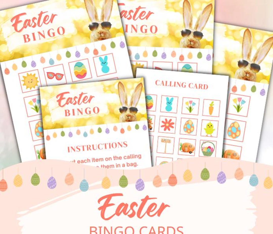 Easter Bingo Cards - Printable Holiday Game for Kids & Adults | 18 ...