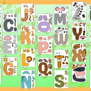 Alphabet Animal Crafts A-Z: Preschool Learning Activity (PDF Pattern ...
