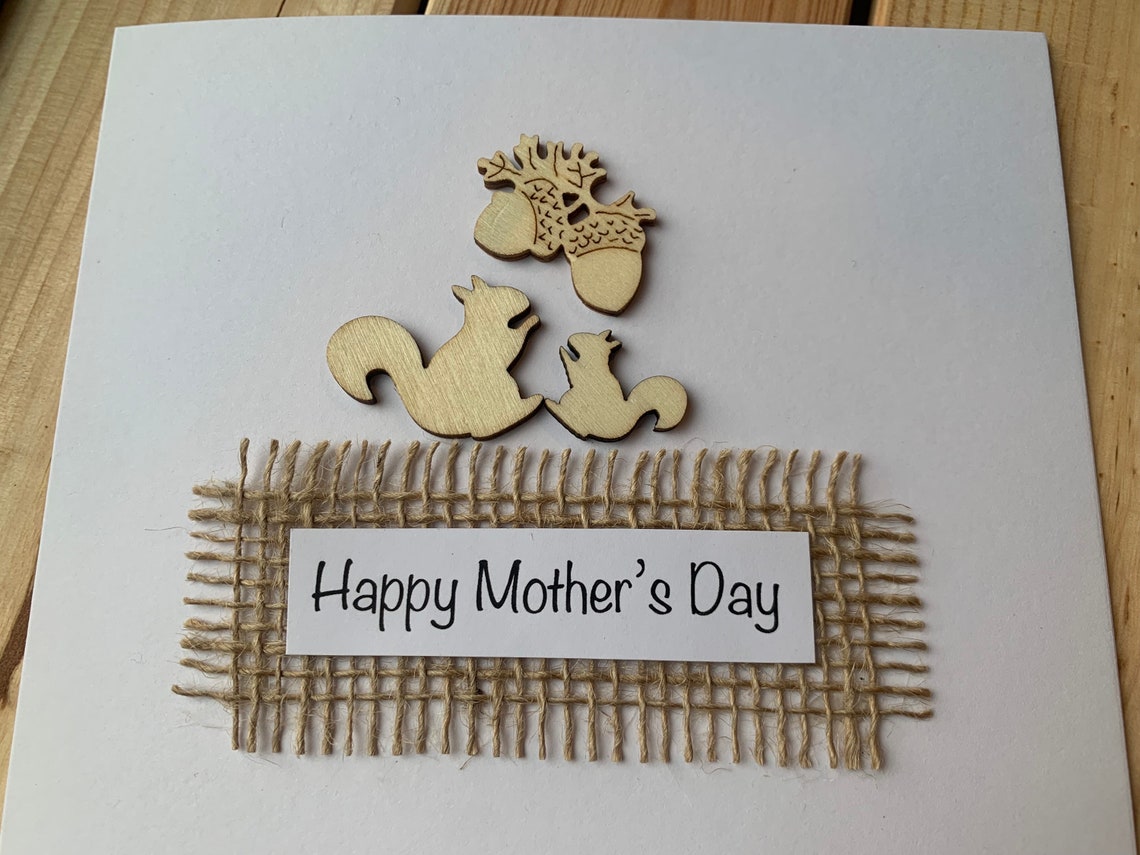 Gorgeous Mothers Day Card, Wooden Squirrels With Nuts with Wallet ...