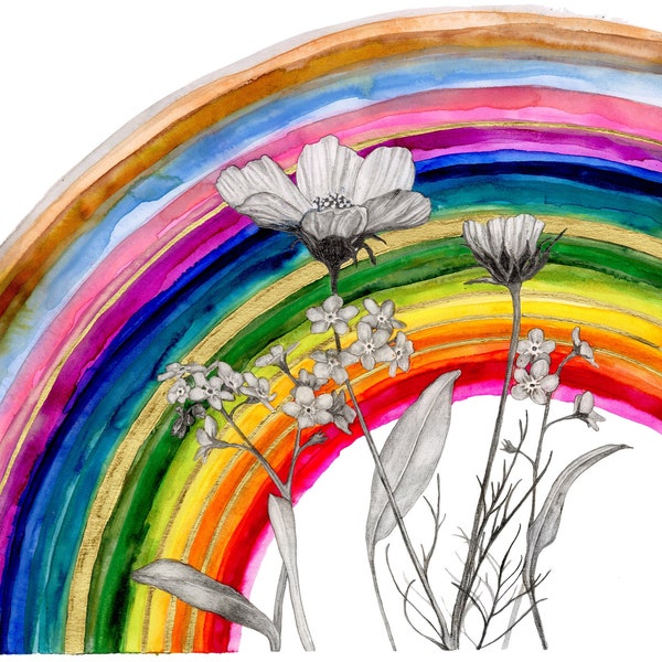 Abstract Rainbow Art - Etsy