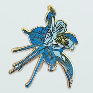 Blue Columbine Flower Enamel Pin Western Enamel Pin Beautiful Enamel ...