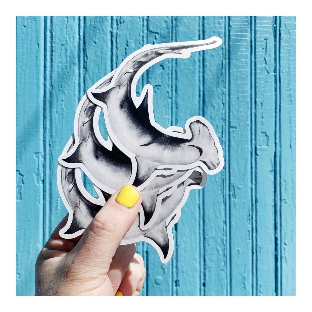Hammerhead Shark Sticker, Shark Vinyl Sticker, Ocean Home Decor, Sea ...
