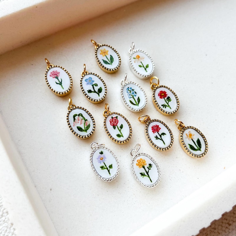 Poppy Ceramic Charm - Etsy