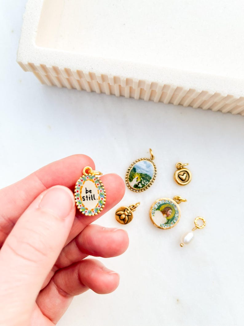 Be Still Handmade and Handpainted Charms | Cottage Rose Daisy Lily Swan ...