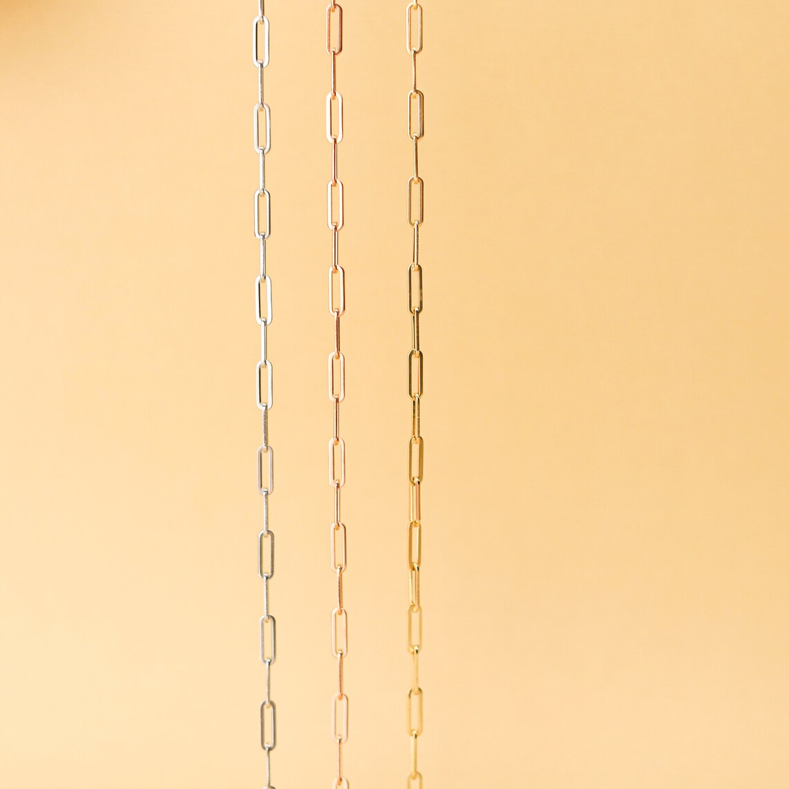 Link Chain Necklace Rectangle Link Necklace Gold Chain | Etsy