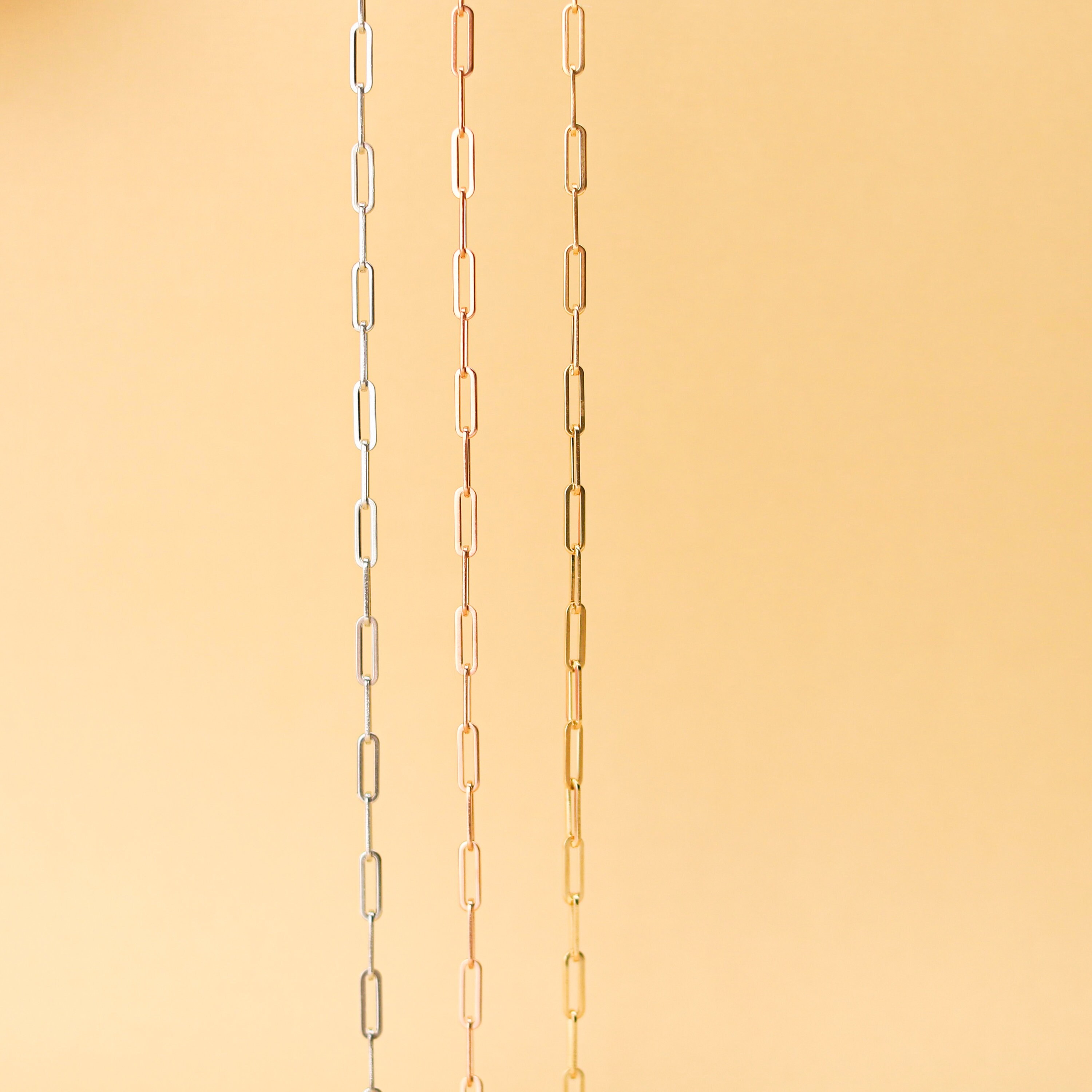 Link Chain Necklace Rectangle Link Necklace Gold Chain | Etsy