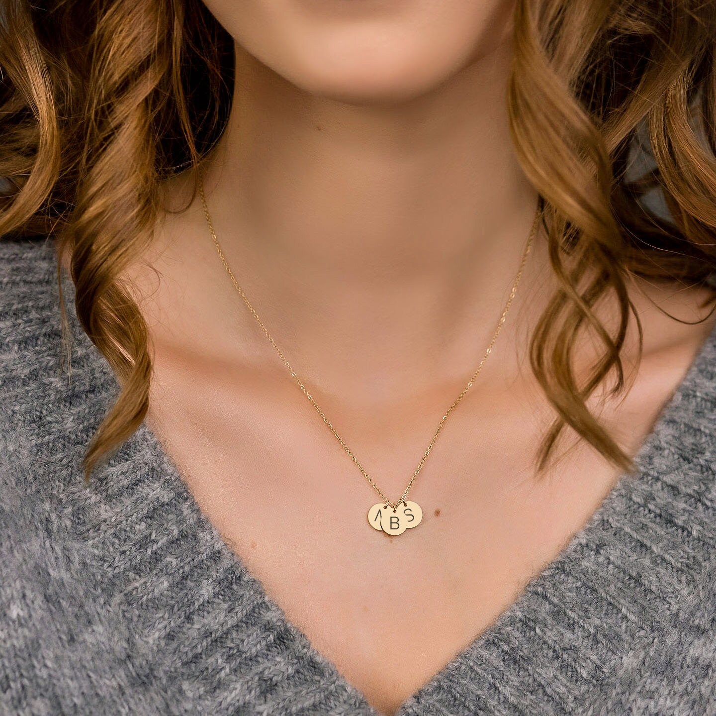 Multi Coin Initial Necklace Coin Necklace Custom Necklace | Etsy