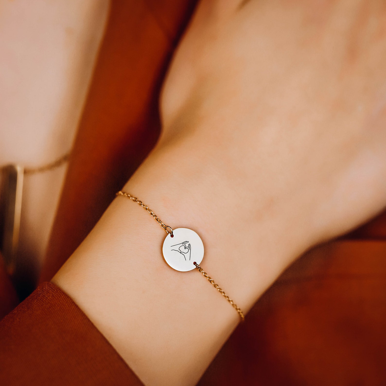 Hand Gestures Bracelet Minimalist Custom I Ilustrations | Etsy