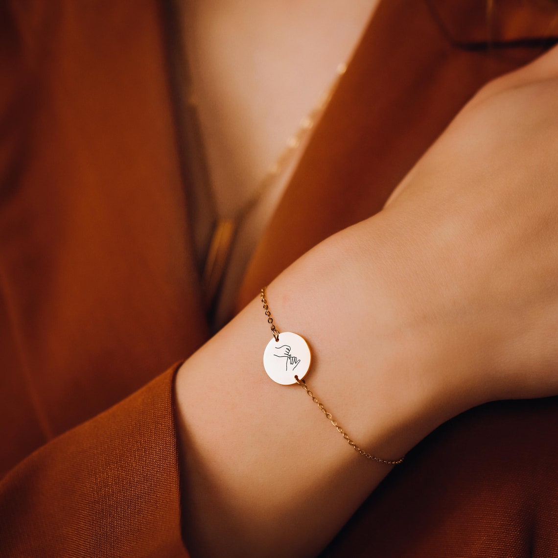 Hand Gestures Bracelet Minimalist Custom I Ilustrations | Etsy