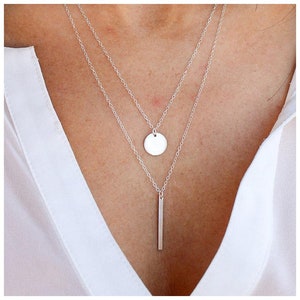 Double Chain Gold Necklace Set of 2, Combo Necklaces Set, Custom Gift ...