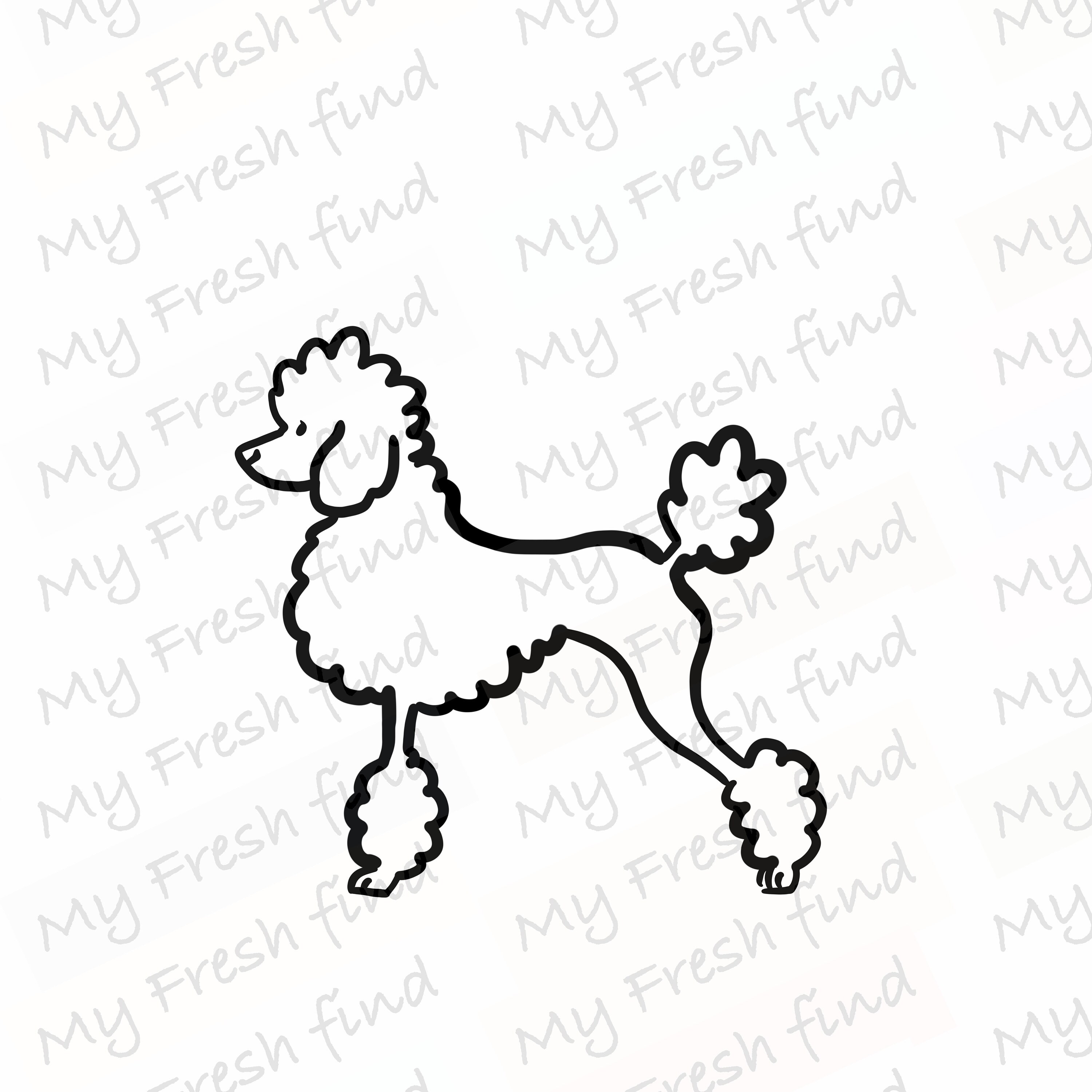Poodle Dog Outline - Sublimation Print - SVG - PNG - Digital Download ...