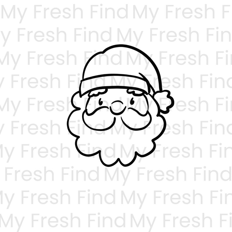 Santa Claus Face Outline Sublimation Print SVG PNG Digital Download ...