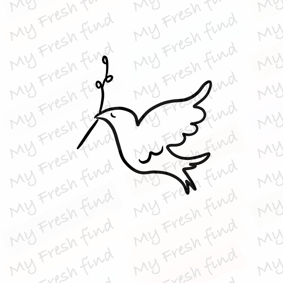 Dove SVG Outline - Sublimation Print - Flying Bird Svg - Digital ...