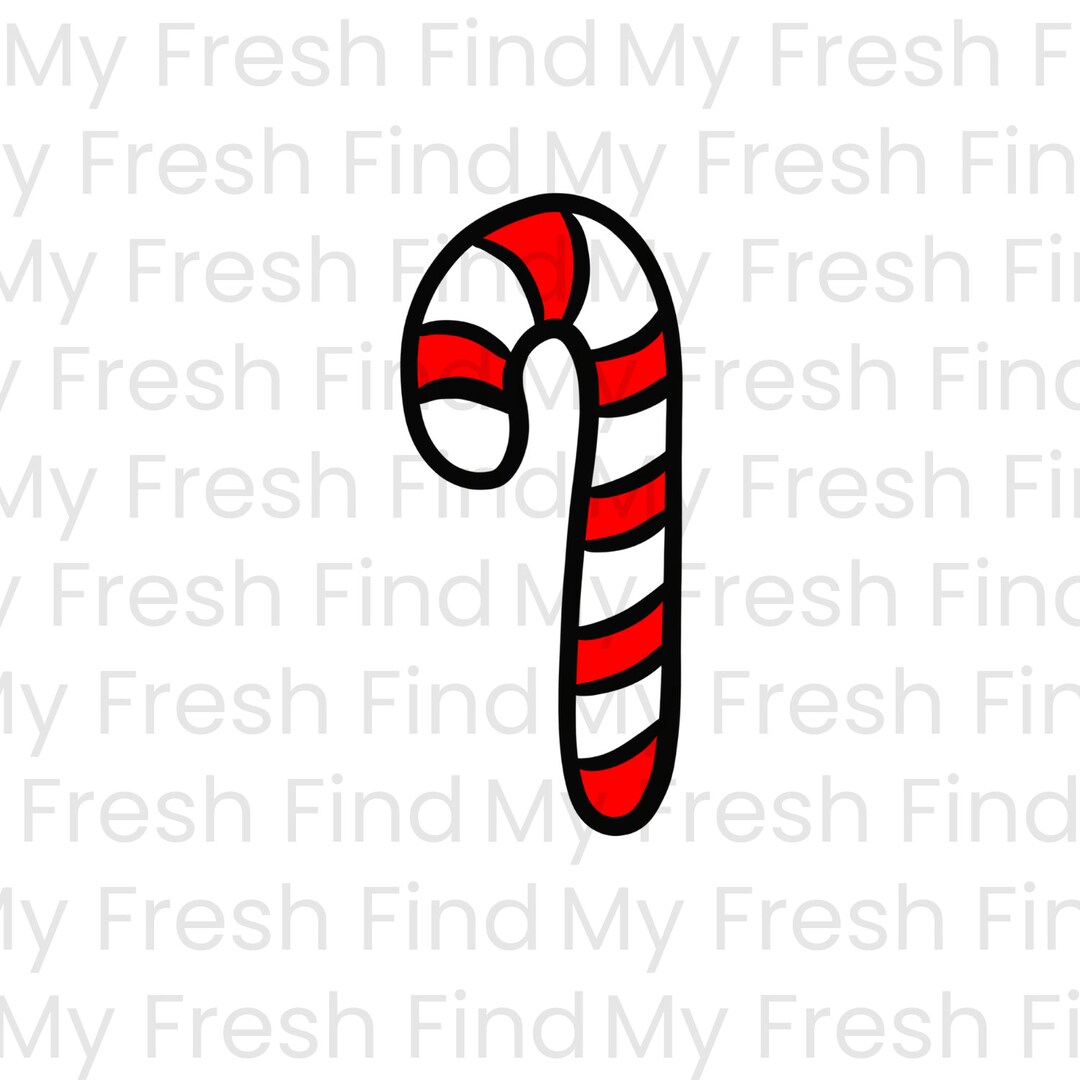 Candy Cane - Outline - Sublimation Print - SVG - PNG - Digital Download ...