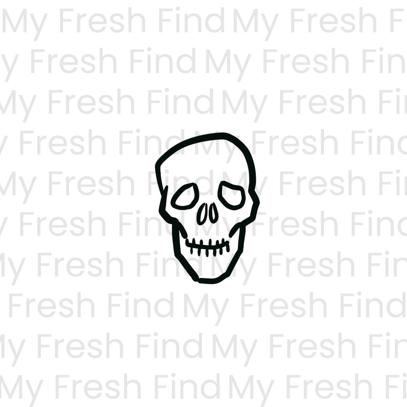 Skull Face - Outline - Sublimation Print - SVG - PNG - Digital Download ...