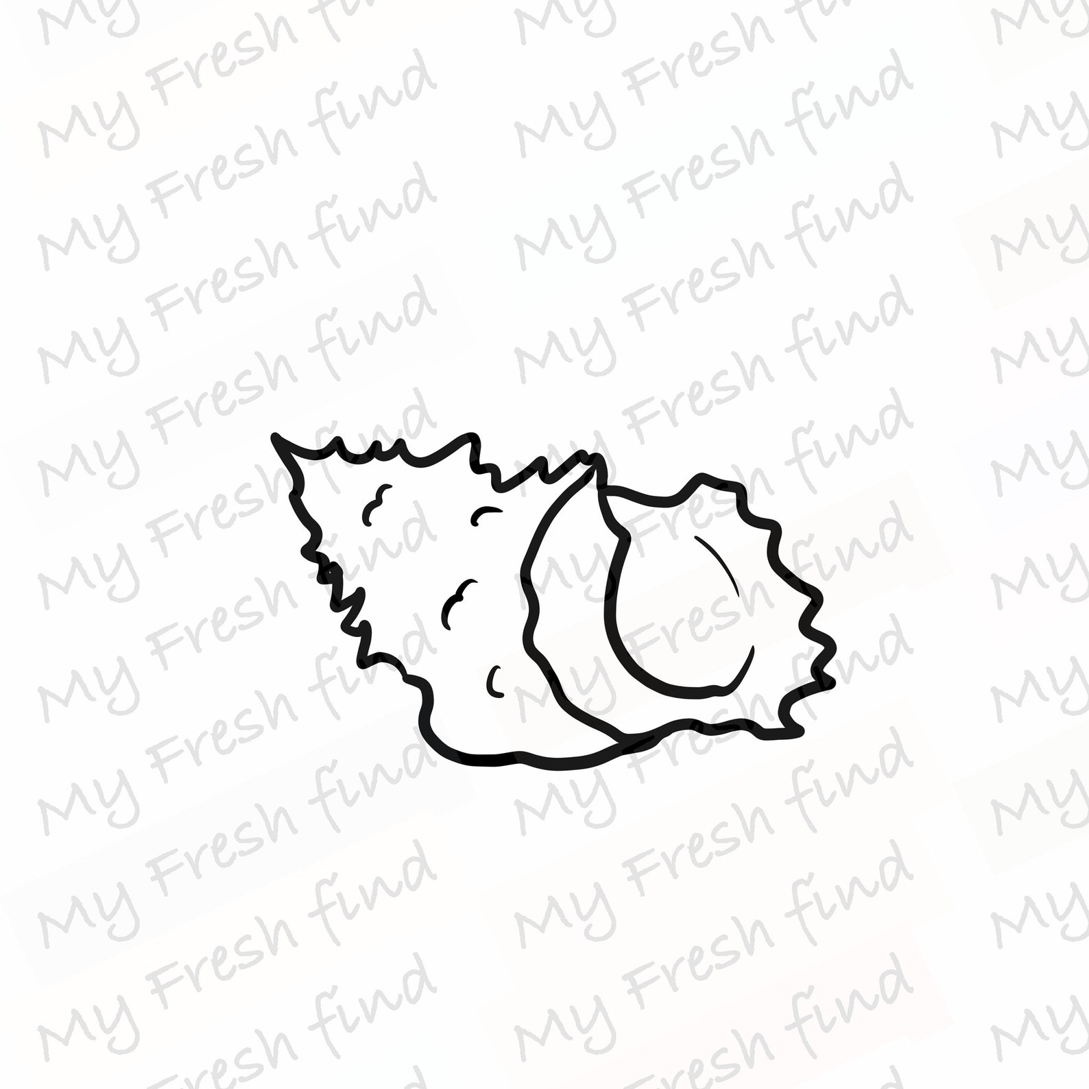 Shell Outline Sublimation Print SVG PNG Digital Download Hand Drawn ...