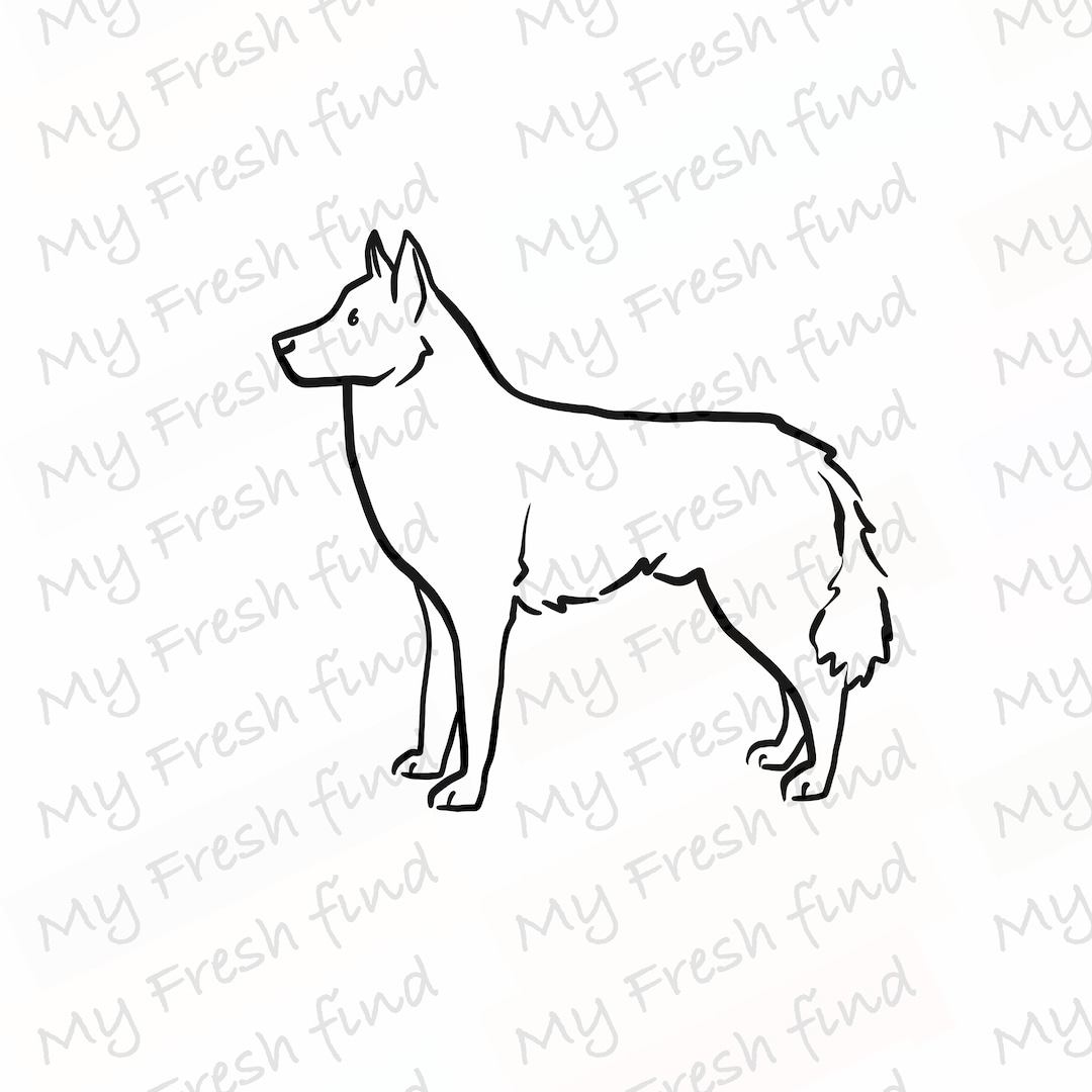 Husky Dog Outline - Sublimation Print - SVG - PNG - Digital Download ...