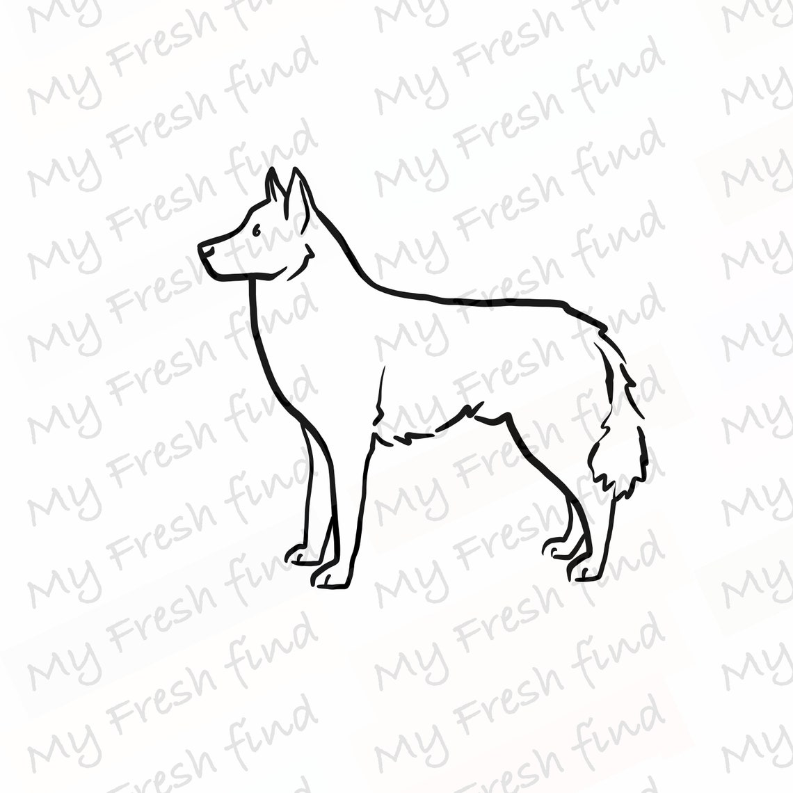Husky Dog Outline - Sublimation Print - SVG - PNG - Digital Download ...