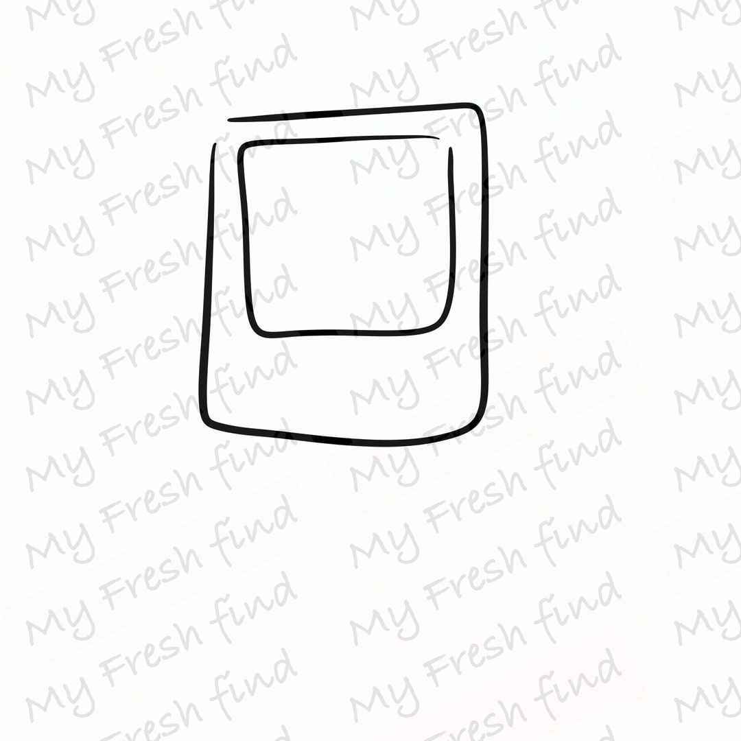 Polaroid Outline Sublimation Print SVG PNG Digital Download Hand Drawn ...