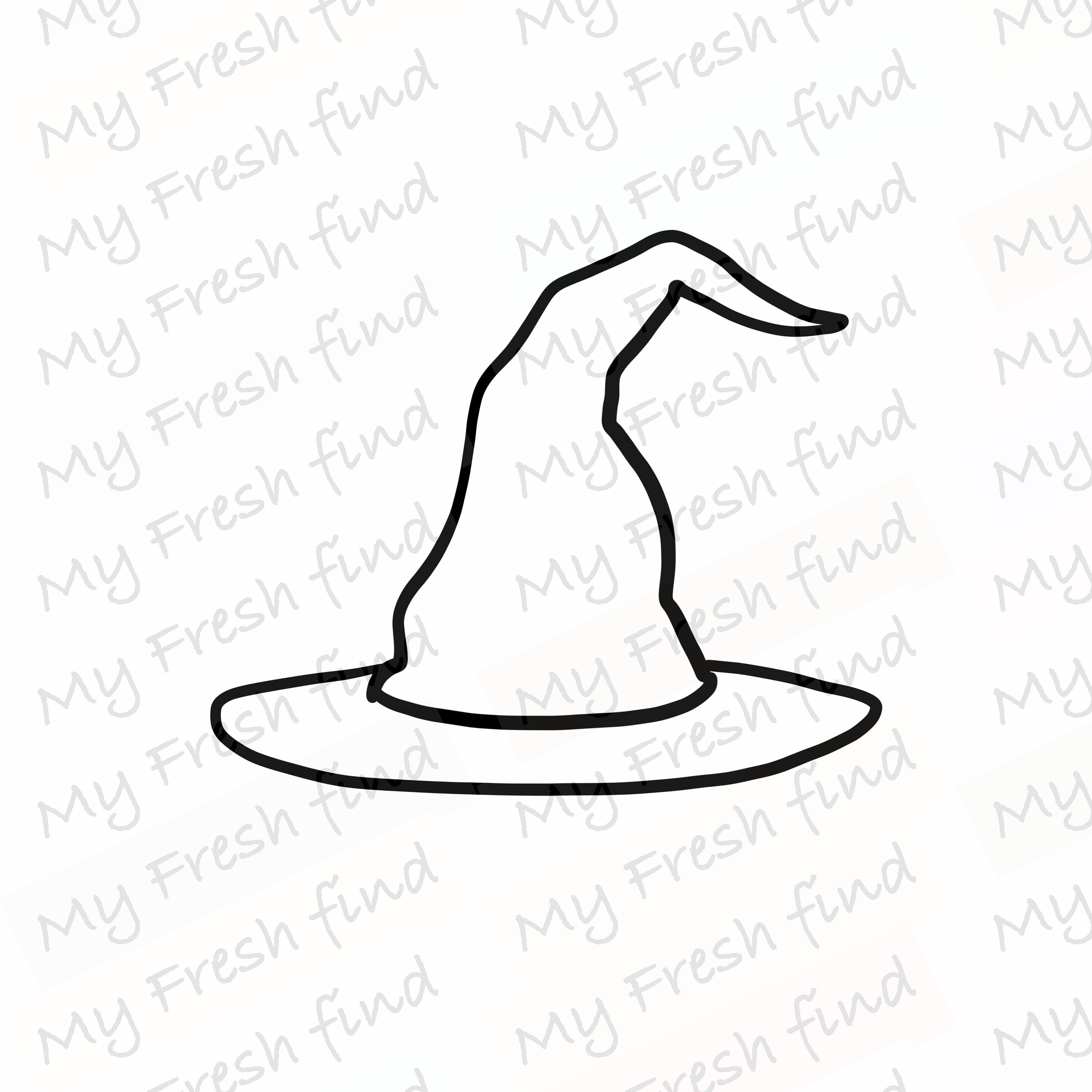 Witch Hat - Outline - Sublimation Print - SVG - PNG - Digital Download ...