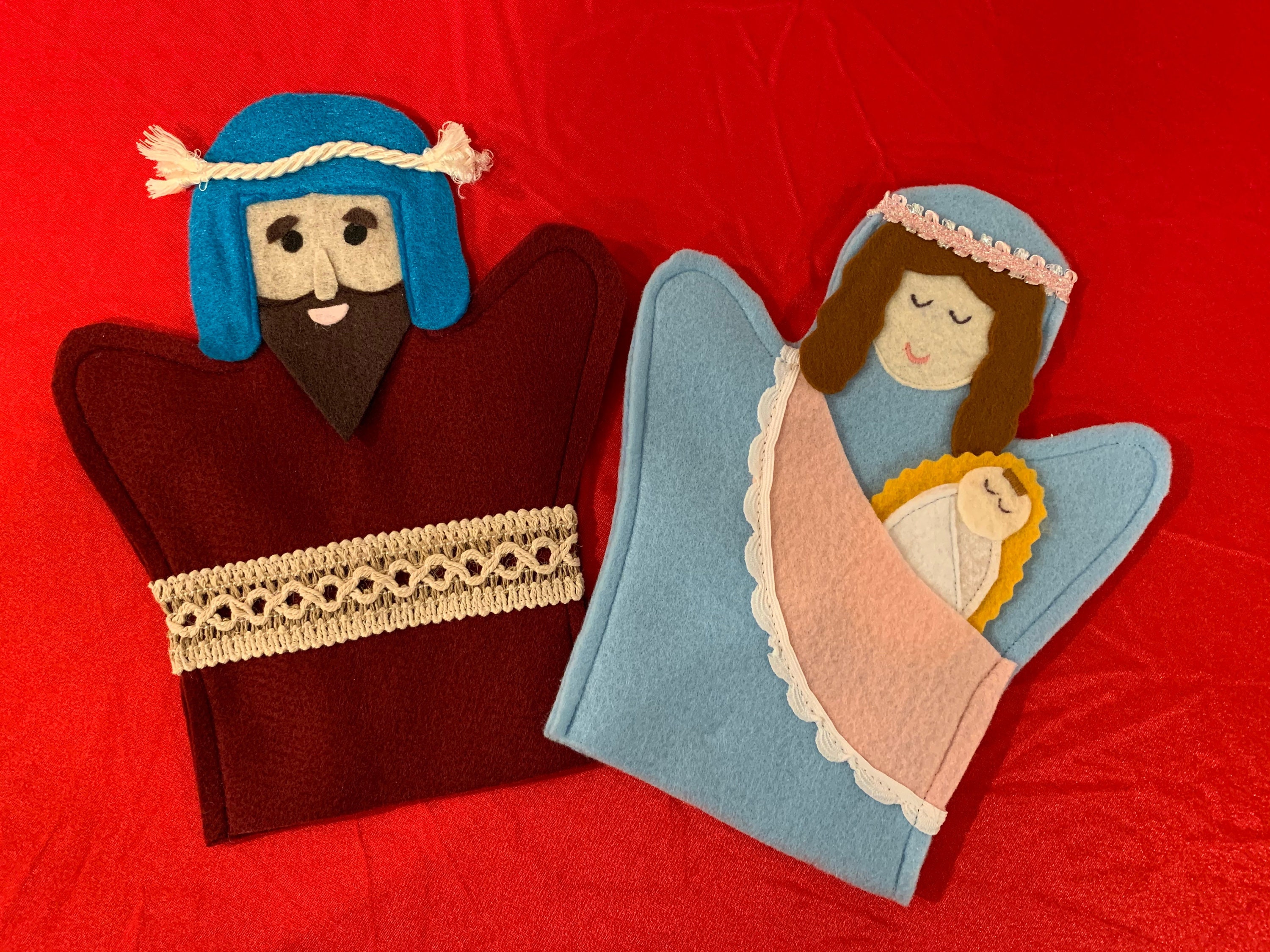 Nativity Hand Puppets, Hand-sewn, Ornately Decorated, Christmas ...