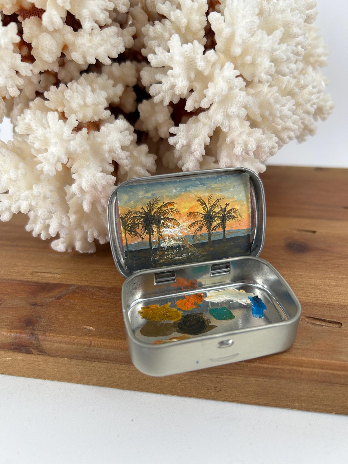 Super Tiny Altoids Tin Oil Painting sunset Palms - Etsy