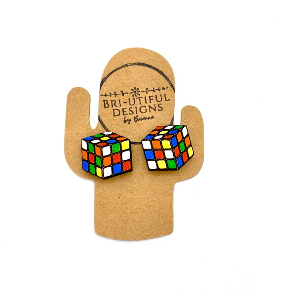 Cube Stud Earrings - Etsy